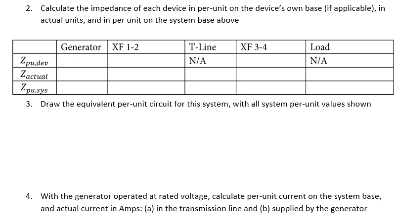 Solved For the following three-phase system: 1. Fill out the | Chegg.com