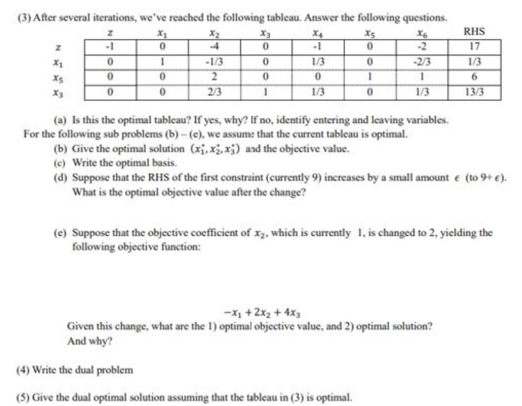 Solved (3) After several iterations, we've reached the | Chegg.com