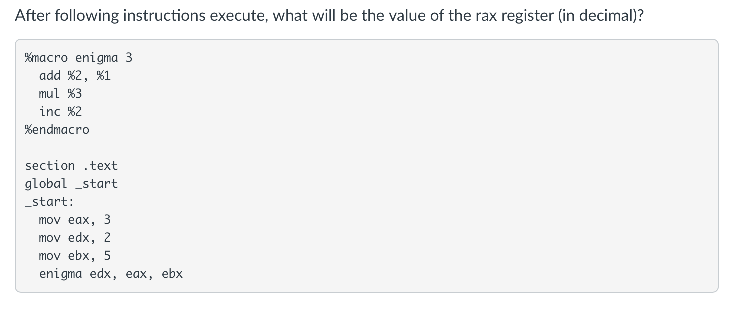 Solved After following instructions execute, what will be | Chegg.com