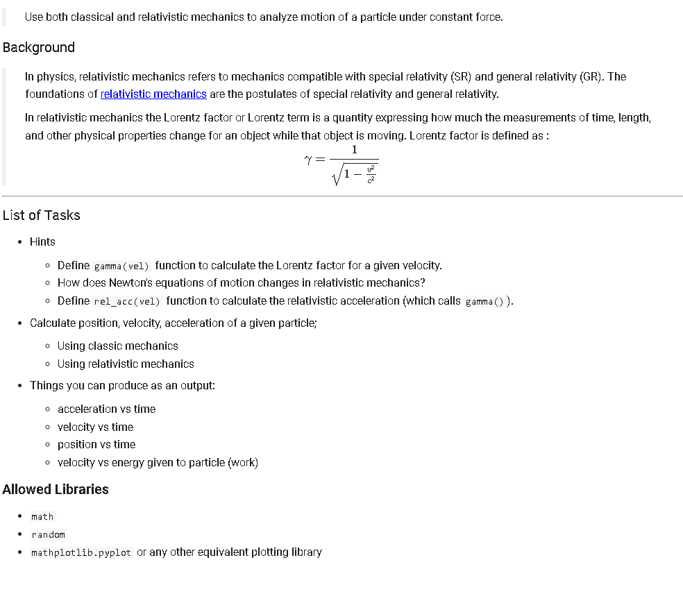 Solved List of TasksHintsDefine gamma(vel) ﻿function to | Chegg.com