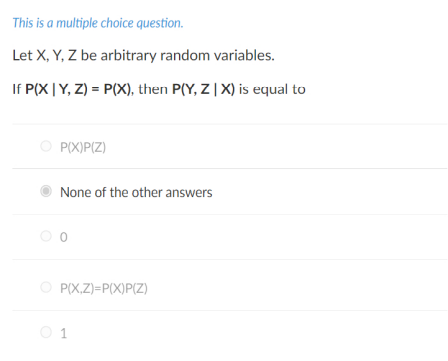 Solved This is a multiple choice question. Let X,Y,Z be | Chegg.com