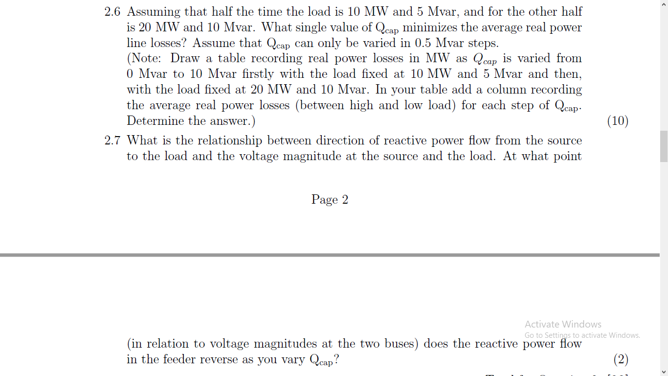 Solved Question 2 In PowerWorld Simulator case Problem 2-32 | Chegg.com