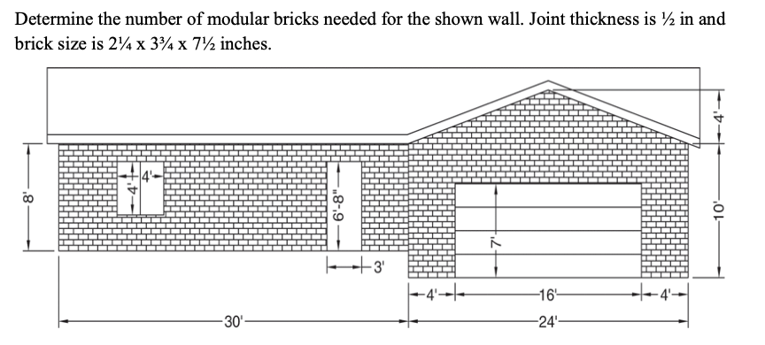 Solved Determine the number of modular bricks needed for the | Chegg.com