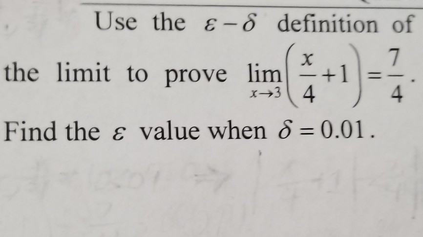 Solved Use the ε-δ definition of 7 4 the limit to prove | Chegg.com