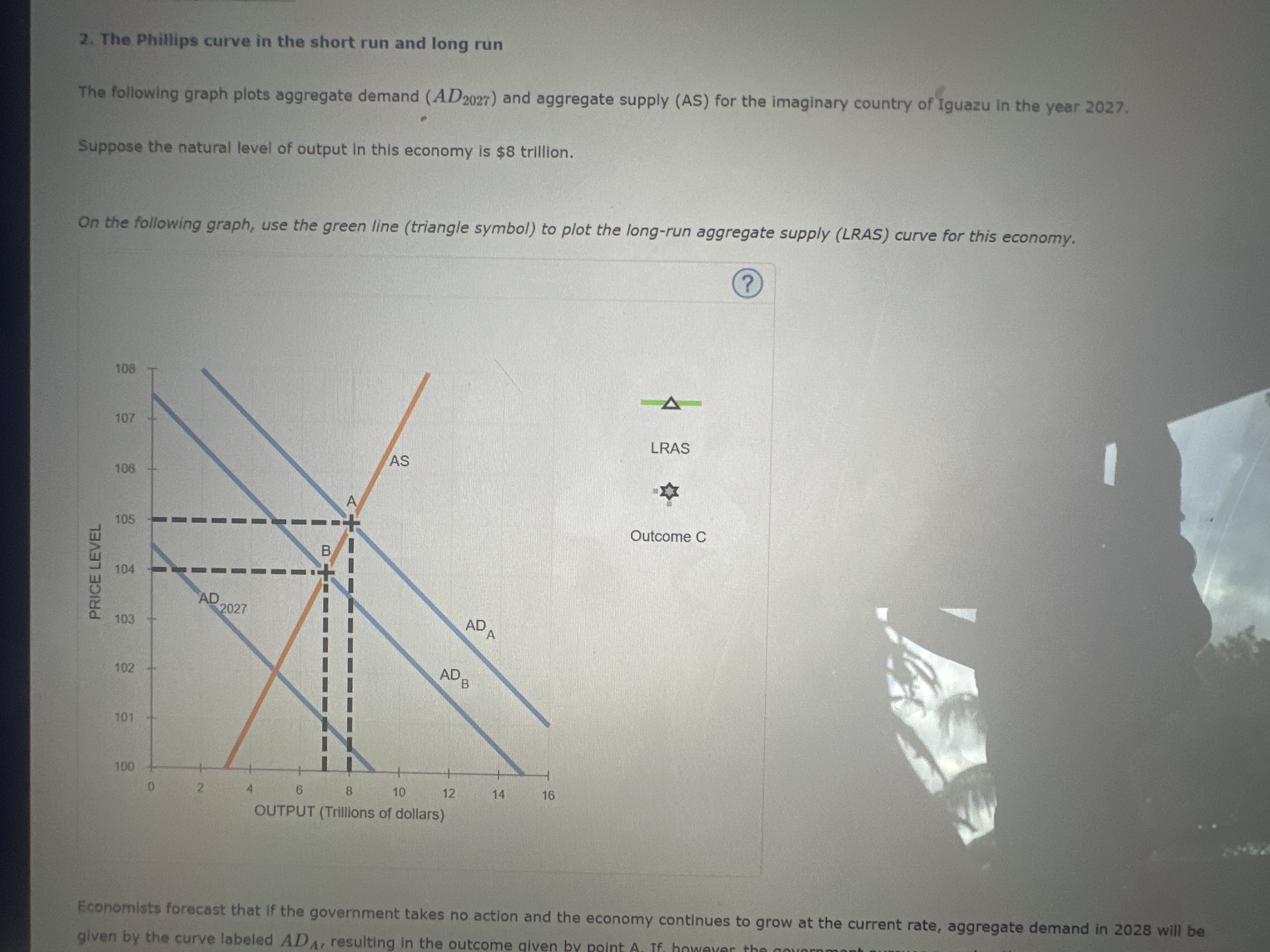Solved 2. ﻿The Phillips curve in the short run and long | Chegg.com