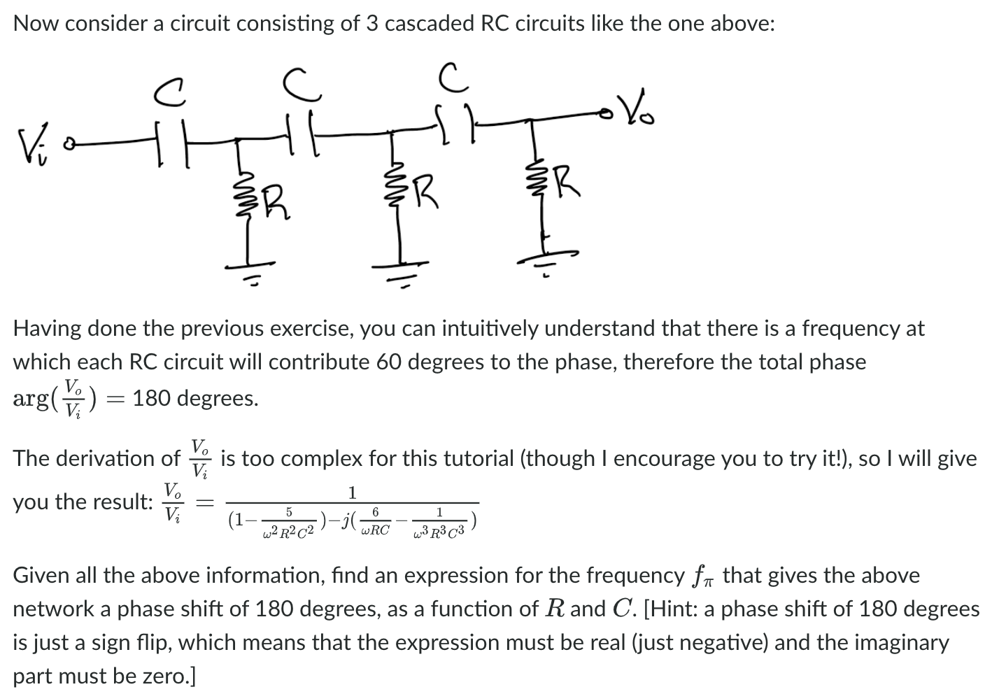 Solved Now consider a circuit consisting of 3 cascaded RC | Chegg.com