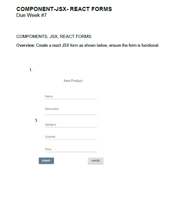 Solved Components Jsx React Forms Overview Create A React