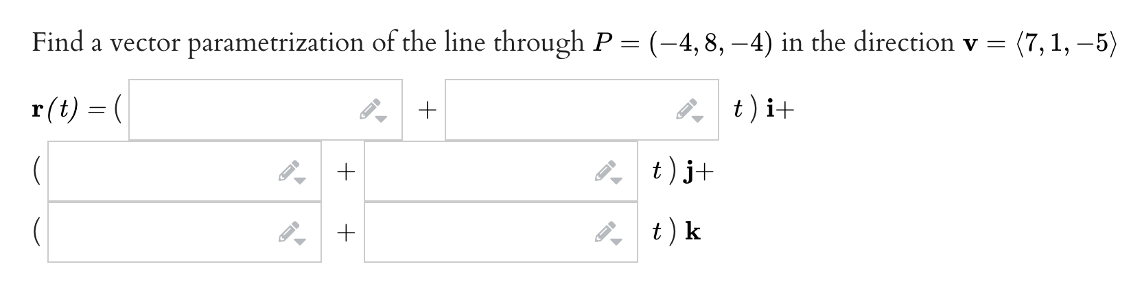 Solved Find a vector parametrization of the line through | Chegg.com