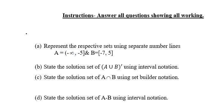 Solved Instructions- Answer all questions showing all | Chegg.com