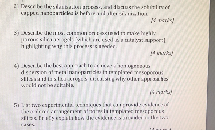 2) Describe the silanization process, and discuss the | Chegg.com