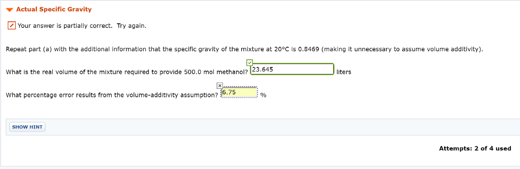 Solved Problem 3.29 Mixing and Volume Additivity A mixture | Chegg.com