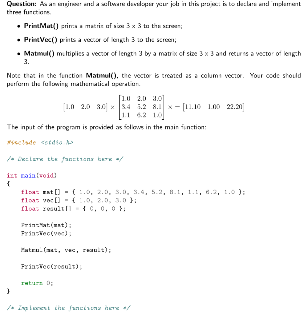 Solved Your output should look like the following: mat = | Chegg.com