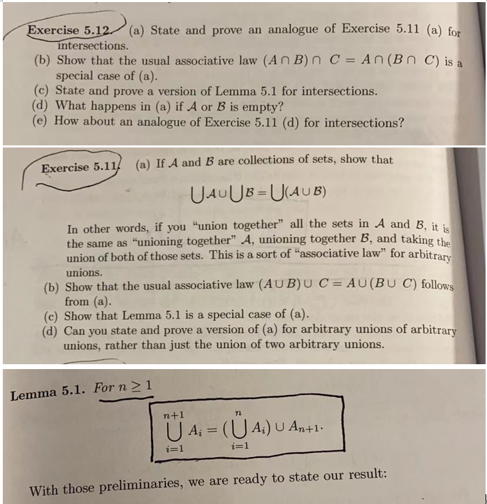 Solved Exercise 5.12. (a) State and prove an analogue of | Chegg.com