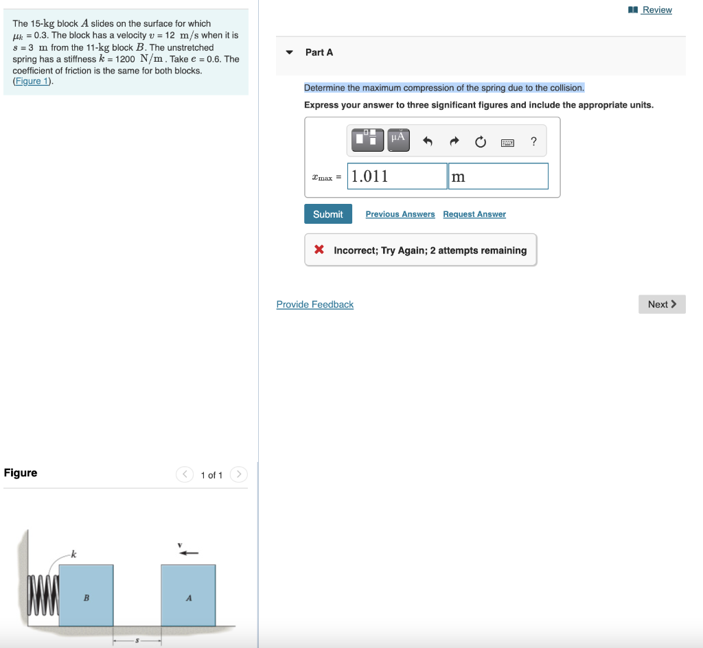 Solved Review The 15-kg block A slides on the surface for | Chegg.com