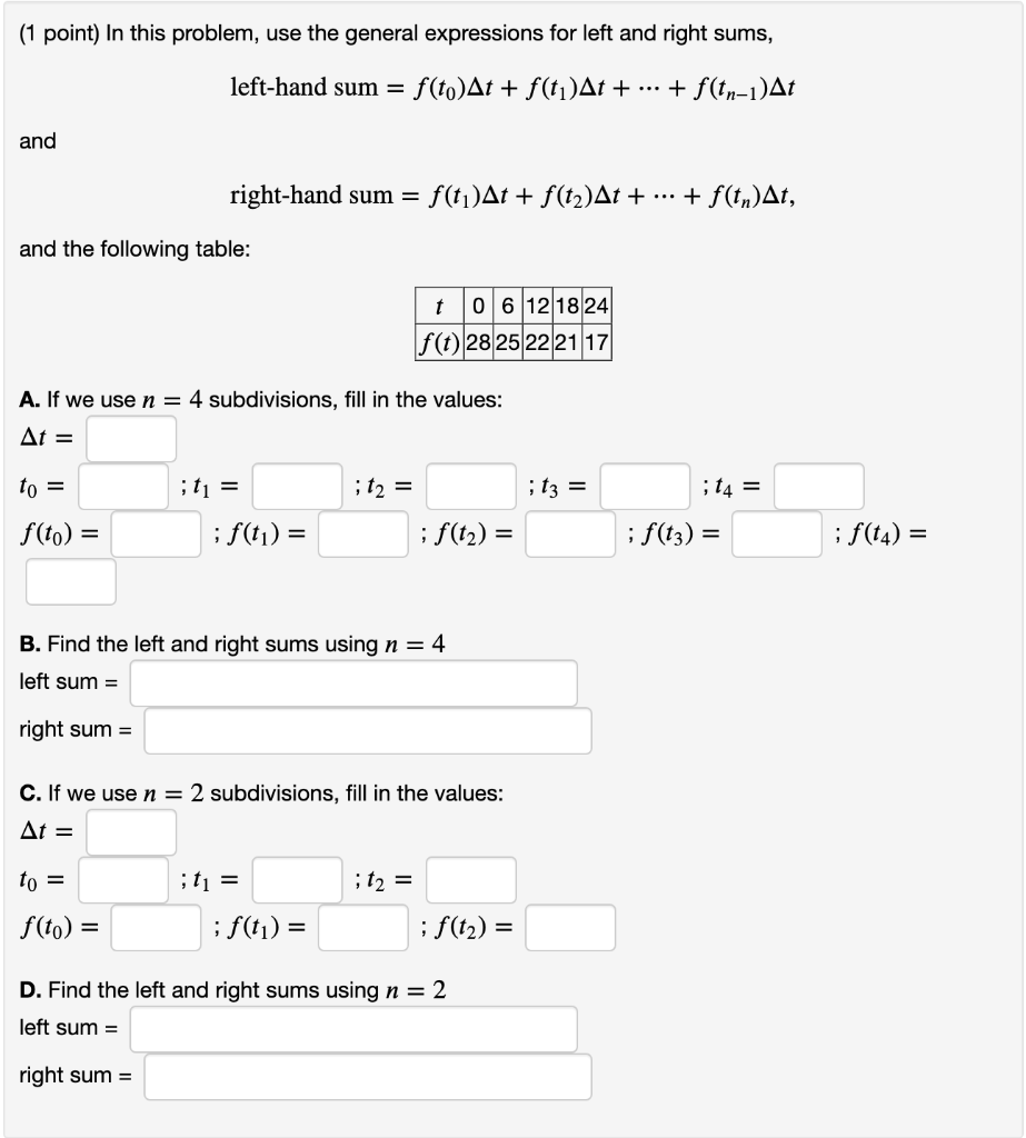Solved (1 point) In this problem, use the general | Chegg.com