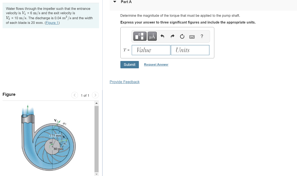 Solved Water flows through the impeller such that the | Chegg.com