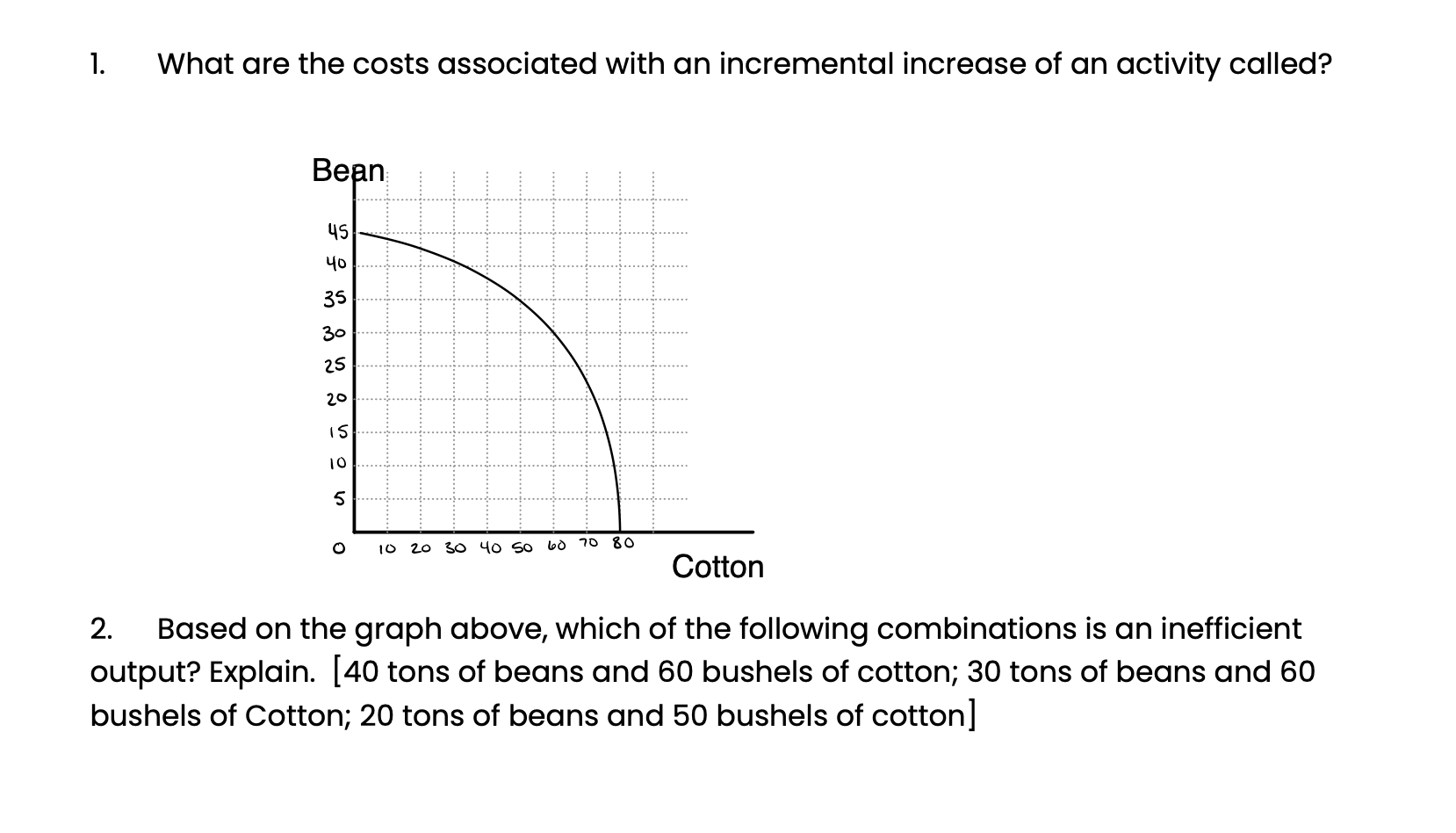 Solved 1. What are the costs associated with an incremental | Chegg.com