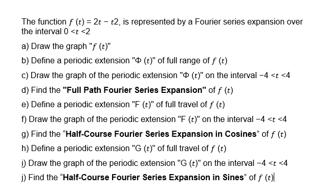 Solved The function f (t) = 2t - t2, is represented by a | Chegg.com