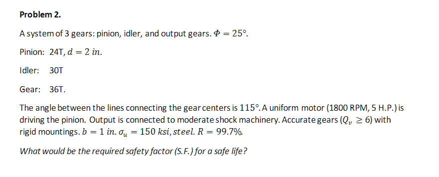 Problem 2. A system of 3 gears: pinion, idler, and | Chegg.com