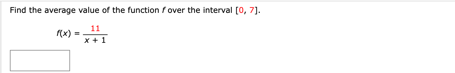 Solved Find the average value of the function f over the | Chegg.com