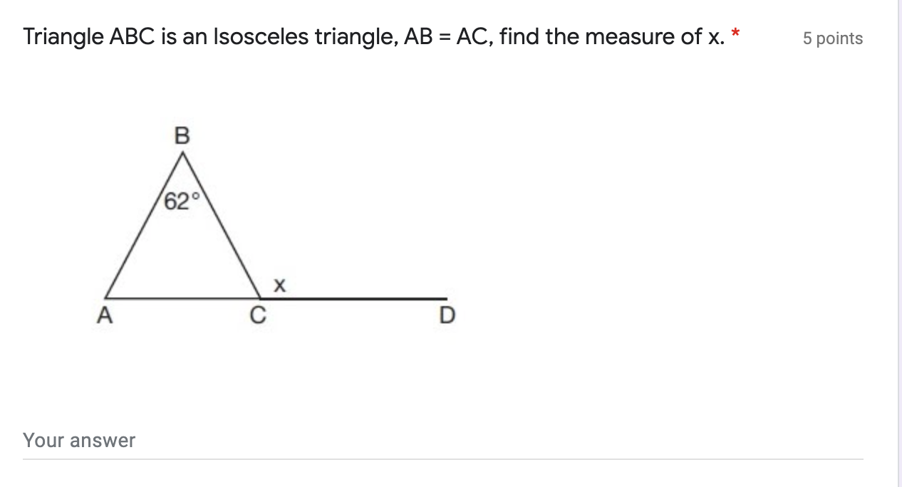 Solved * Triangle ABC is an Isosceles triangle, AB = AC, | Chegg.com