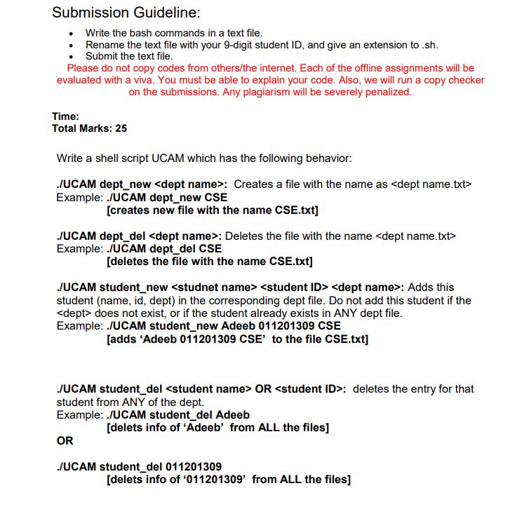 Solved Submission Guideline: - Write the bash commands in a | Chegg.com