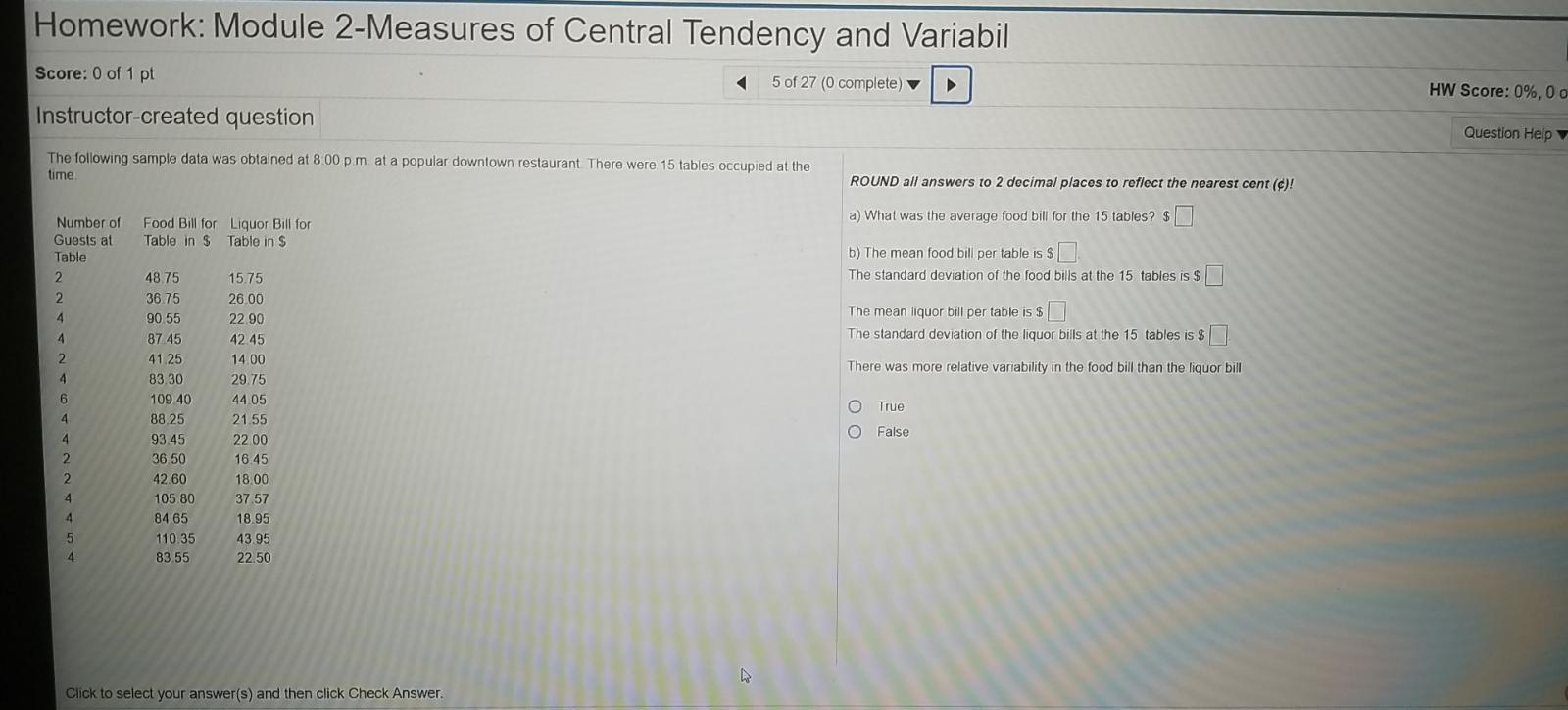 Solved Homework: Module 2-Measures of Central Tendency and | Chegg.com