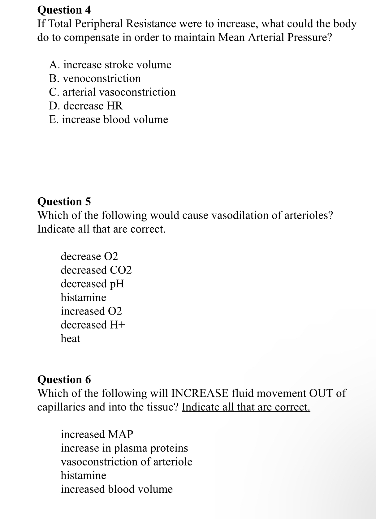 Solved Question 4If Total Peripheral Resistance were to | Chegg.com