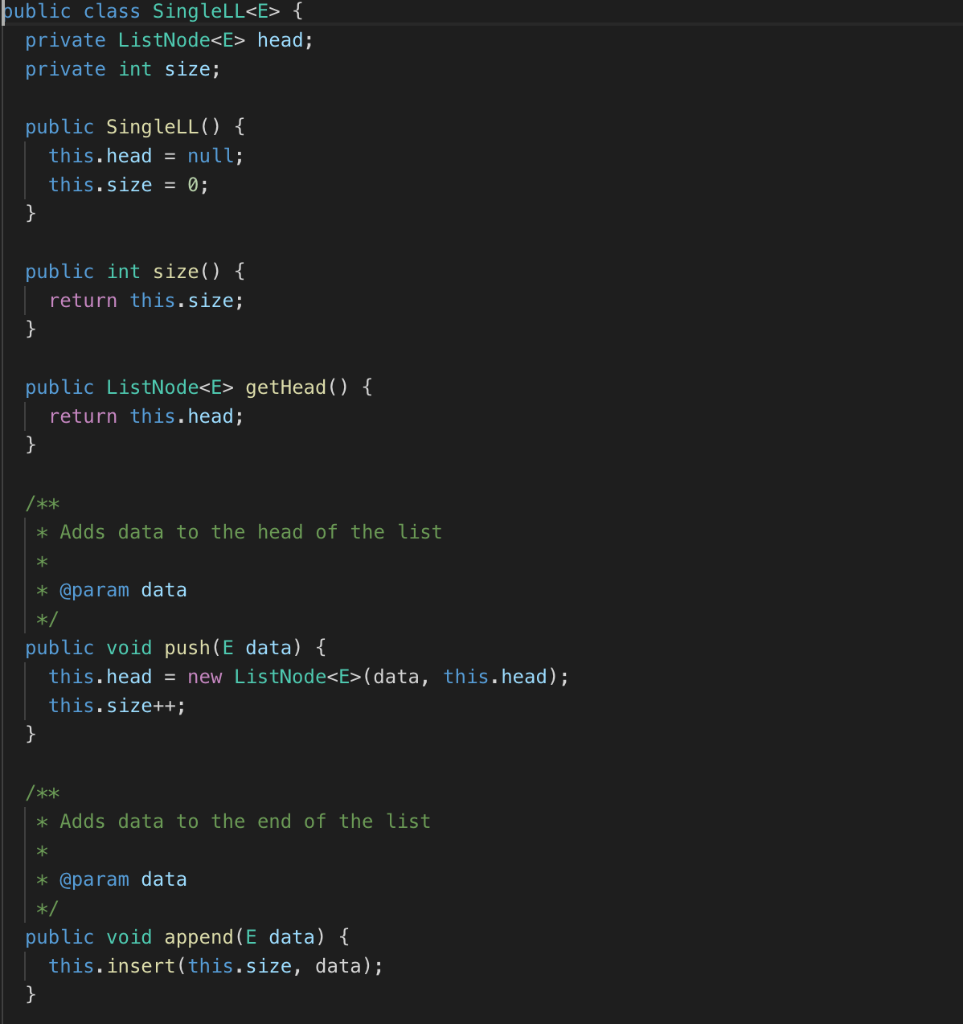 Solved public class ListNode { private E data; private | Chegg.com