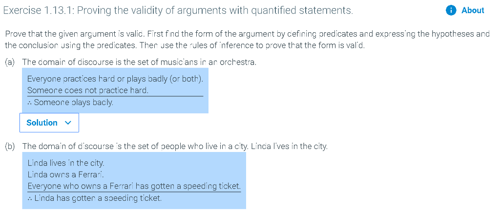 Solved Exercise 1131 Proving The Validity Of Arguments 1830