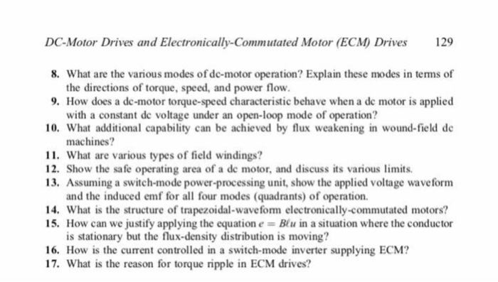 Solved DC-Motor Drives and Electronically-Commutated Motor | Chegg.com