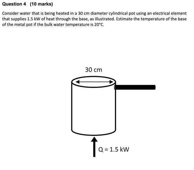 Solved Question 4 (10 marks) Consider water that is being | Chegg.com