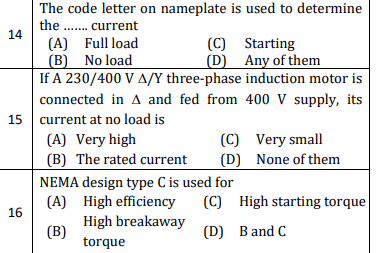 Solved 14 15 The code letter on nameplate is used to | Chegg.com