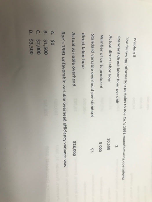 Solved Problem 3 The following information pertains to Roe | Chegg.com
