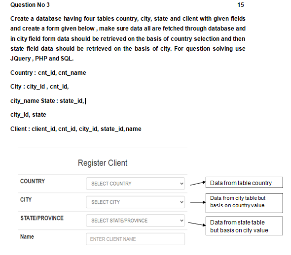 Solved Question No 3 15 Create a database having four tables | Chegg.com