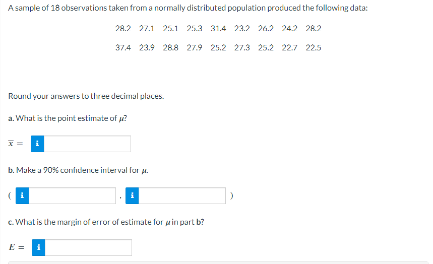 Solved Round your answers to three decimal places. a. What | Chegg.com