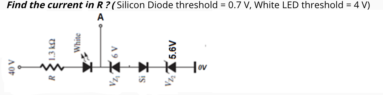 Solved Find the current in R ? (Silicon Diode threshold = | Chegg.com
