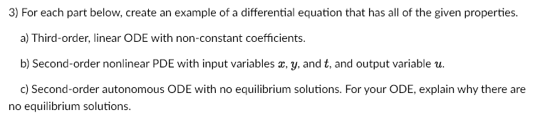Solved 3 For Each Part Below Create An Example Of A 