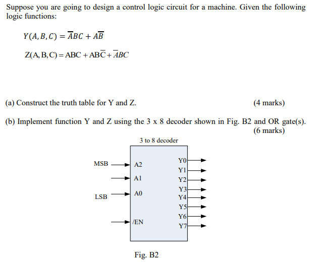 Solved Suppose you are going to design a control logic | Chegg.com