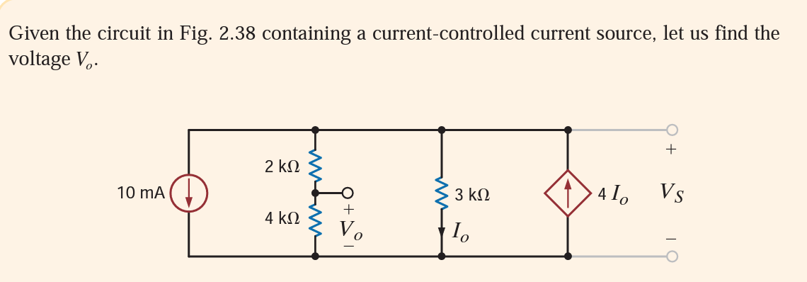 Solved Given the circuit in Fig. 2.38 containing a | Chegg.com