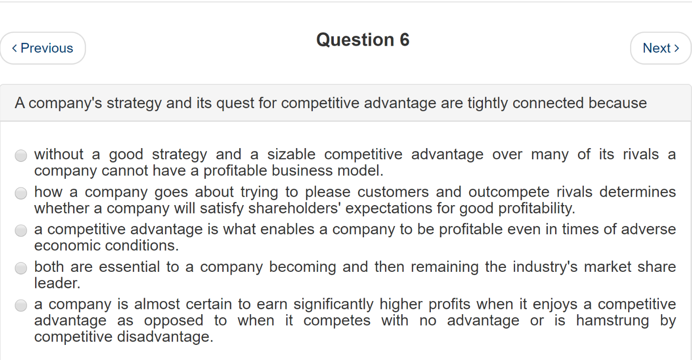 Solved Question 4 Good strategy and good | Chegg.com