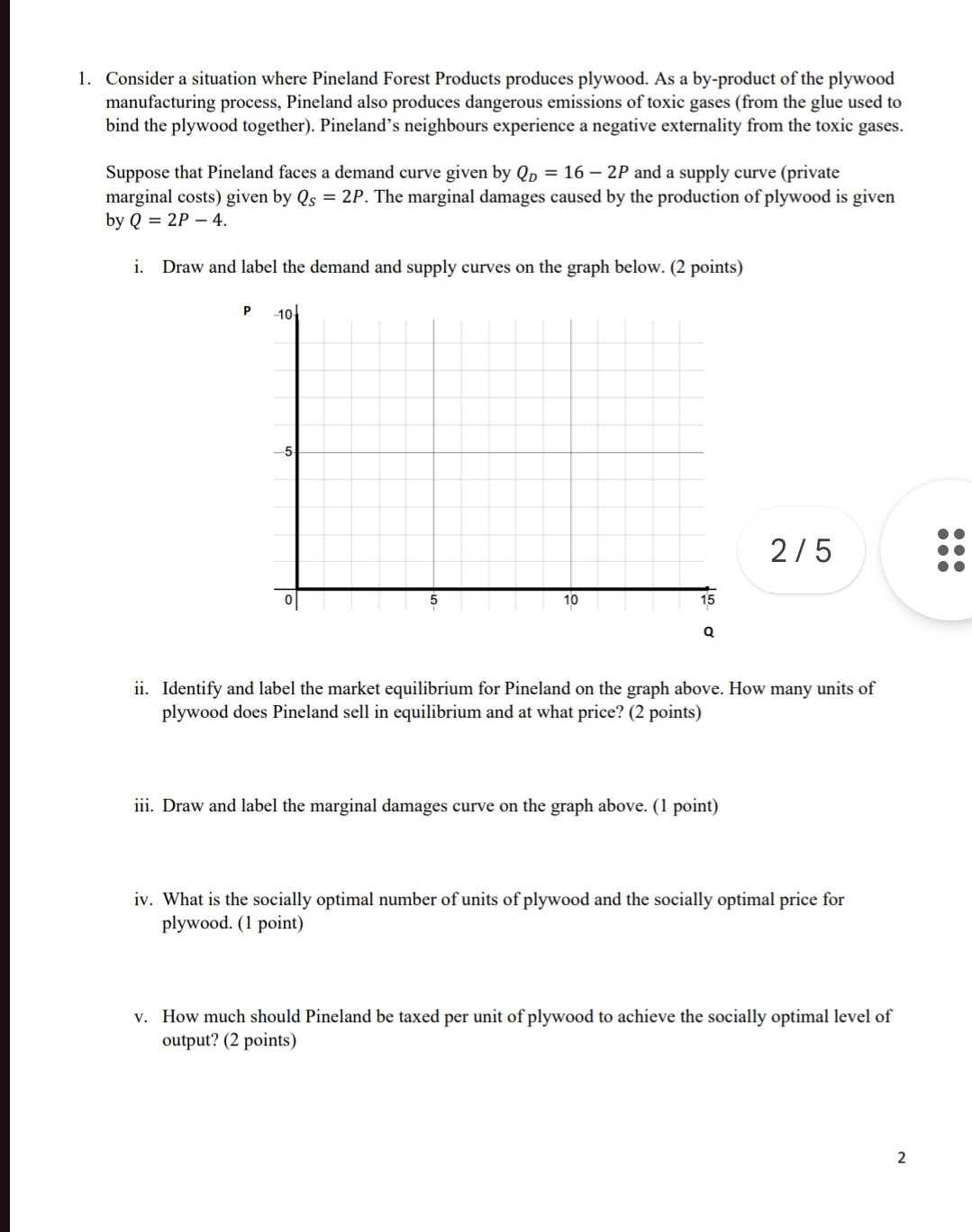 Solved 1. Consider a situation where Pineland Forest | Chegg.com
