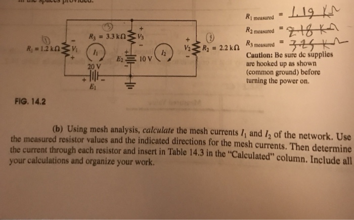 Solved R1 measured = ? R2 measured =2Hgf 0) R2 = 2.2 k? R3 | Chegg.com