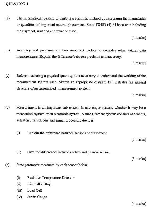 Solved QUESTION 4 (a) (b) (c) (d) (e) The International | Chegg.com