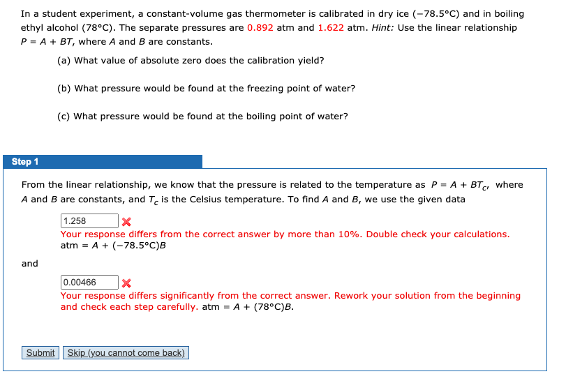 Solved In a student experiment, a constant-volume gas | Chegg.com
