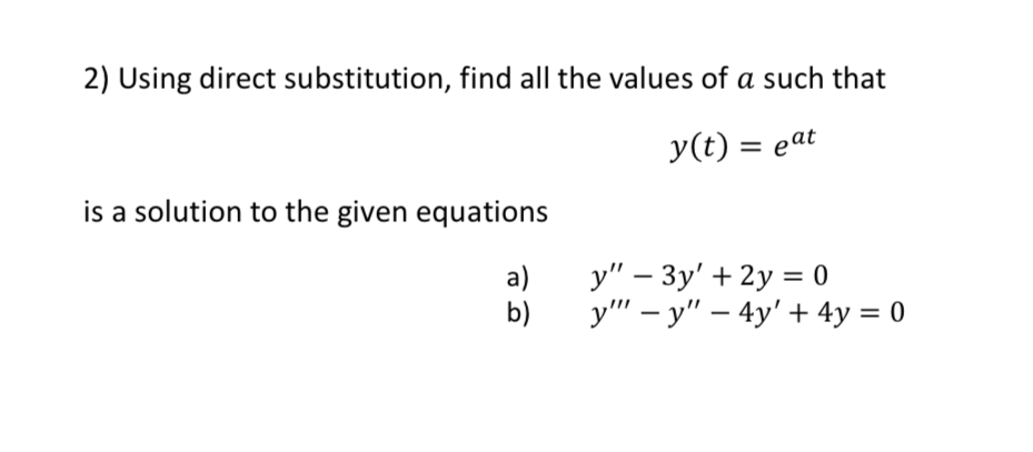 Solved 2) Using direct substitution, find all the values of | Chegg.com