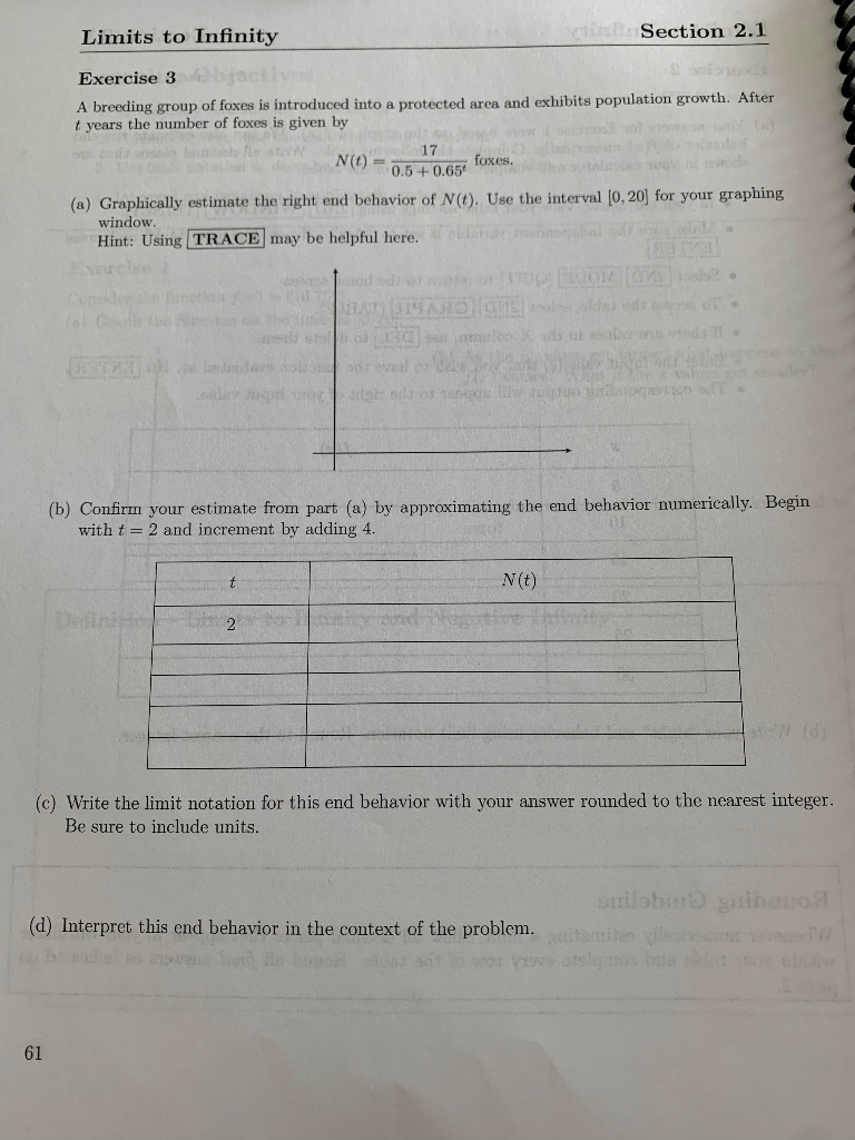 Solved Limits to Infinity Section 2.1 Exercise 3 back A | Chegg.com