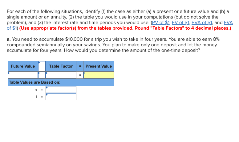 Solved For each of the following situations, identify (1) | Chegg.com