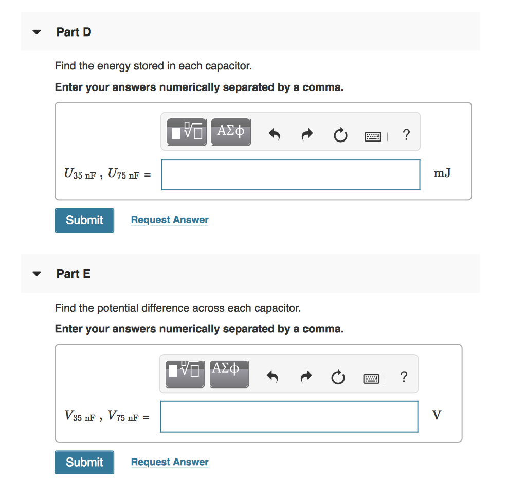 Solved Constants For the capacitor network shown in the | Chegg.com
