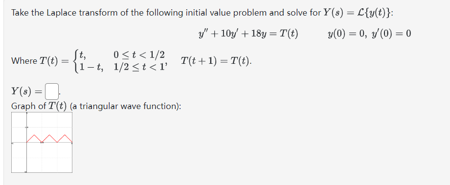 Solved Take the Laplace transform of the following initial | Chegg.com